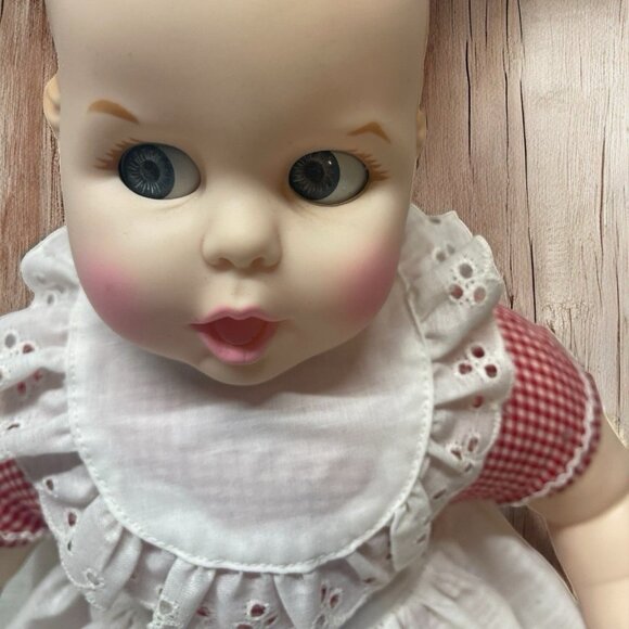 Gerber | Toys | Vtg Gerber Baby Doll Blue Eyes Red Gingham 979 | Poshmark